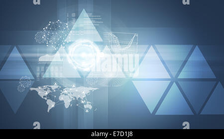 Graphs, world map, network and other elements Stock Photo - Alamy