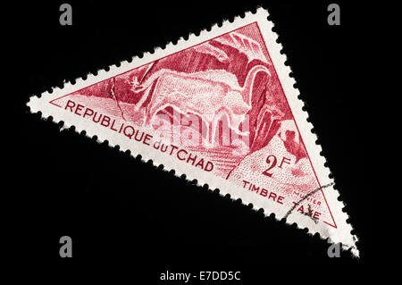 Triangular Postage stamp from Chad Stock Photo - Alamy
