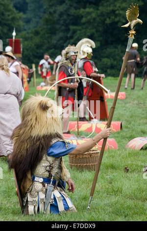 The Roman legion Army Marching into Battle at a reenactment Stock Photo ...