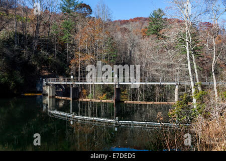 Tuckasegee Lake and dam in the West Fork Tuckasegee River along scenic ...