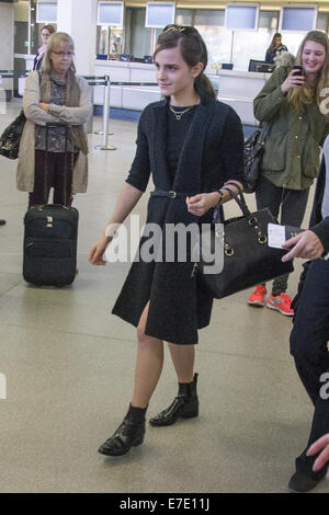 Emma Watson flying into Tegel airport on a flight from London. The ...