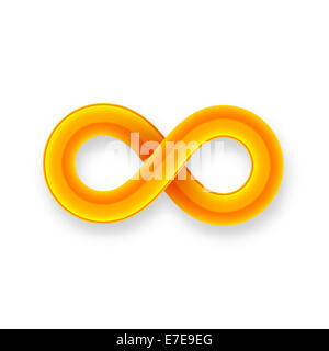 Orange infinity symbol icon from glossy wire with shadow Stock Photo ...