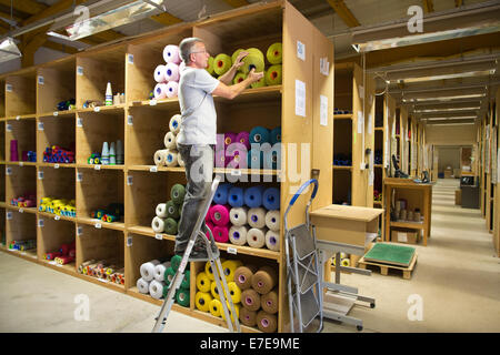 Spools of cashmere thread at Johnstons of Elgin, cashmere knitwear ...