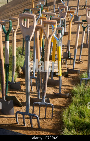 garden fork and shadow Stock Photo - Alamy