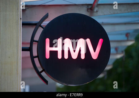HMV shop logo and sign Stock Photo - Alamy