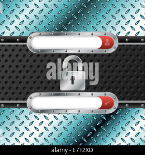 Industrial login screen design with metallic elements Stock Photo - Alamy