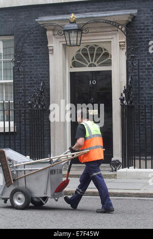 Westminster London,UK. 16th September 2014. Cleaners from Westminster ...