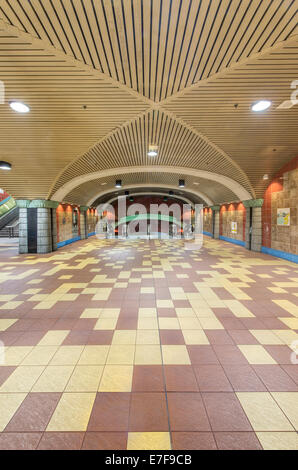 Ornate roof and floor tiles of subway station Stock Photo - Alamy