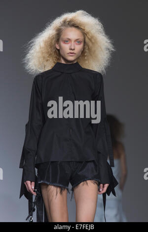 A model walks the runway at the Marques'Almeida Collection during ...