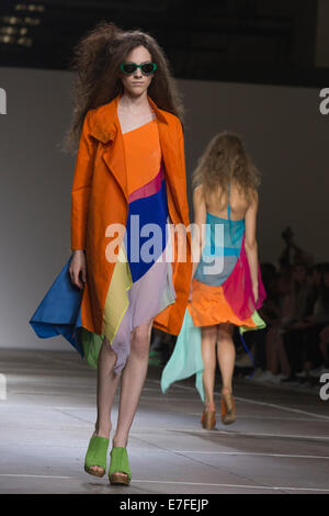 A model walks the runway at the Marques'Almeida Collection during ...
