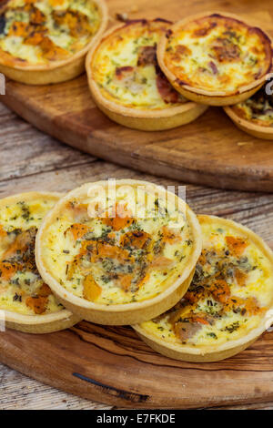 Quiche lorraine on a wooden slate Stock Photo - Alamy
