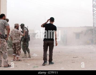 Tripoli, Libya. 16th September, 2014. Several Libya Dawn militants ...