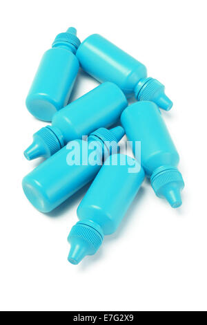 Plastic bottle with eye medication on wooden table Horizontal ...