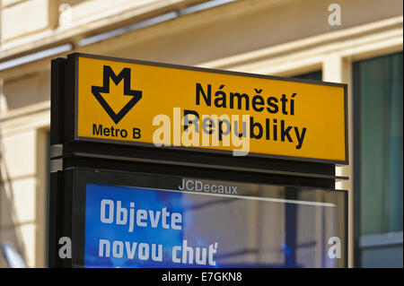Metro station Namesti Republiky, Prague, Czech Republic, Europe Stock ...