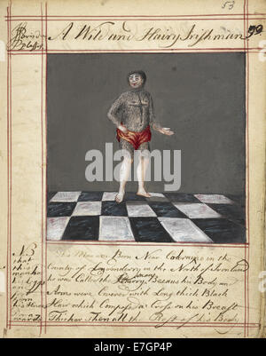 An illustration from 'Drawings of Human Prodigies', showing a depiction ...