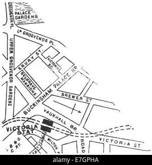 Map from 'DISTRICT' (1888), showing tile B2 of a detailed map of London ...