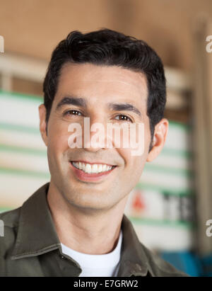 Portrait of a handsome male carpenter in the workshop Stock Photo - Alamy