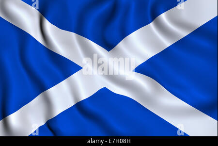 The Flag of Scotland, Saint Andrew's Cross (The Saltire) on a canvas ...