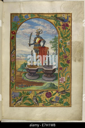 An illustration from 'Splendor Solis' (1582), depicting the sun with a ...