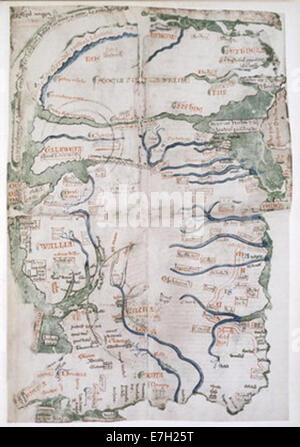 Map of Britain (c.1250) - Matthew Paris - STC255189 Stock Photo - Alamy