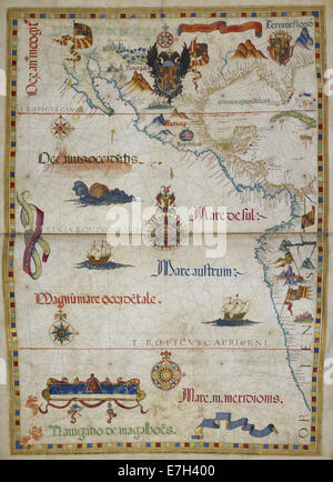 The map from the Queen Mary Atlas depicts the eastern Pacific Ocean ...