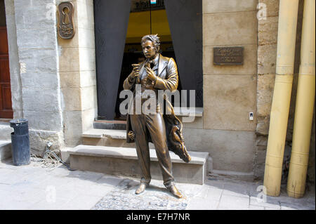 Leopold von Sacher-Masoch statue in front of famous Masoch Cafe and Bar ...