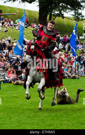 Knights of Royal England perform during a jousting re-enactment on the ...