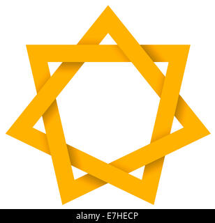 Gold seven-pointed star Stock Photo - Alamy