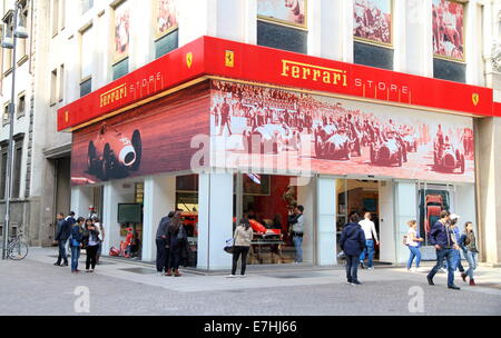 People outside the Ferrari Store in Milan, Italy Stock Photo: 73531532 ...
