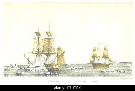 This 1860 illustration by Chimmo depicts the HMS Herald and Plover ...