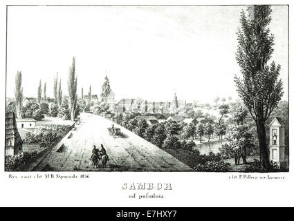 An 1847 map and illustration by Jablonski depicting the Monastery in ...