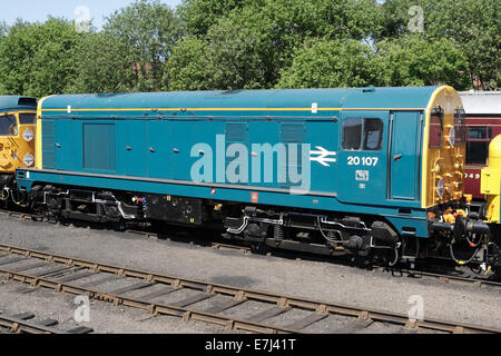A British class 20 diesel electric railway locomotive at Barrow Hill ...