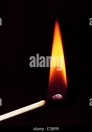 Burning matchstick on black background Stock Photo - Alamy