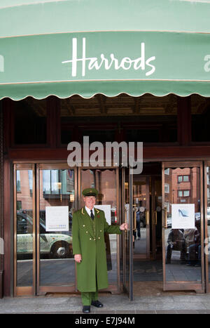 Harrods store entrance and doorman knightsbridge London England UK ...