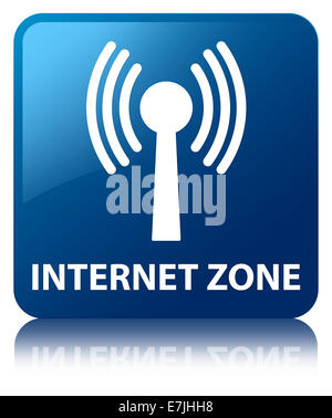 Connect glossy blue square button Stock Photo - Alamy