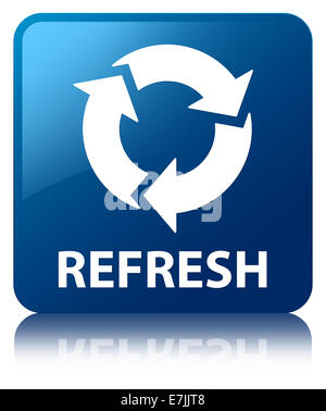 rotate blue square web glossy icon Stock Photo - Alamy