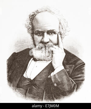 Pierre Janssen (1824-1907). French astronomer. Engraving by Capuz in ...