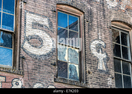 Old cigar sign painted on a brick building in downtown Walla Walla ...