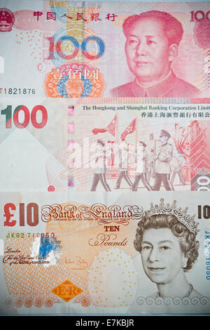 Renminbi and Hong Kong dollar banknotes Stock Photo - Alamy