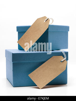 Cardboard box with shipping label isolated on white Stock Photo - Alamy