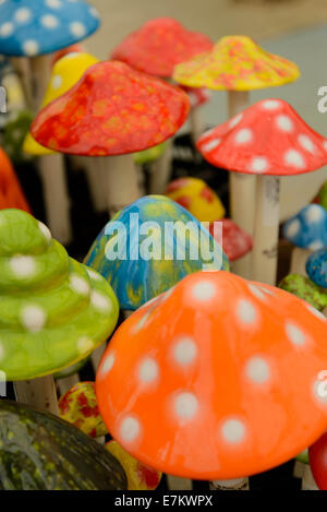vibrant colorful ceramic mushroom caps Stock Photo - Alamy