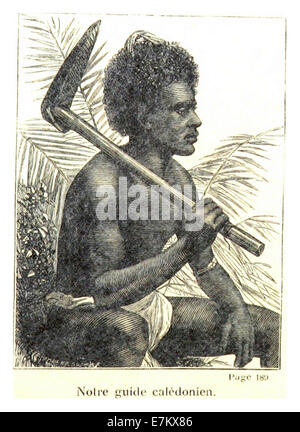 An 1884 map illustration showing the geography of New Caledonia. This ...