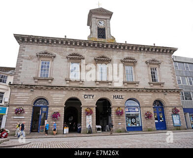 Truro City Hall building Cornwall exterior front facade centre clock ...