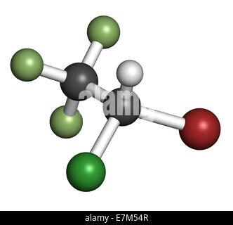 Halothane general anesthetic drug molecule Stylized skeletal formula ...