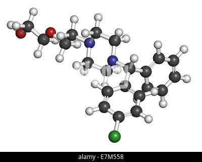 Hydroxyzine antihistamine drug molecule Stock Photo - Alamy