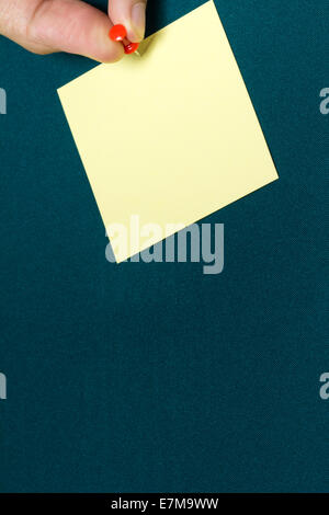 note paper push pin message red white black Stock Photo - Alamy