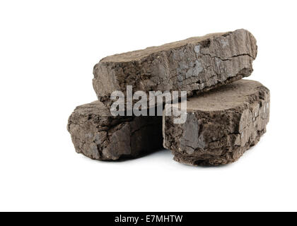 peat fuel blocks for use in an open fire Stock Photo - Alamy