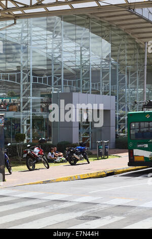 Terminal Terrestre Quitumbe (long-distance bus terminal) sign on the ...