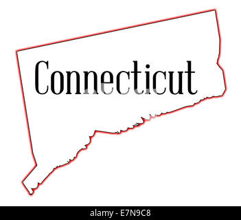 State map outline of Connecticut over a white background Stock Photo ...