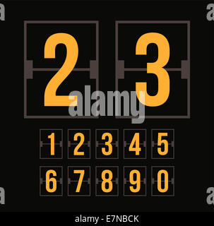 Countdown timer, white color mechanical scoreboard Stock Photo - Alamy